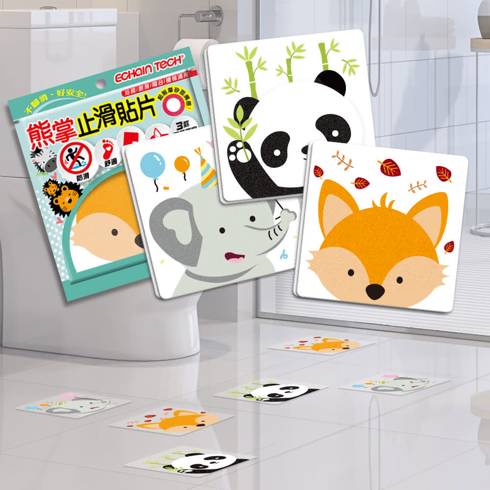 【Echain Tech】動物金鋼砂防滑貼片 動物D款 12x12cm /6片(止滑貼片/浴室貼/地磚貼) - momo購物 - 2024年09月