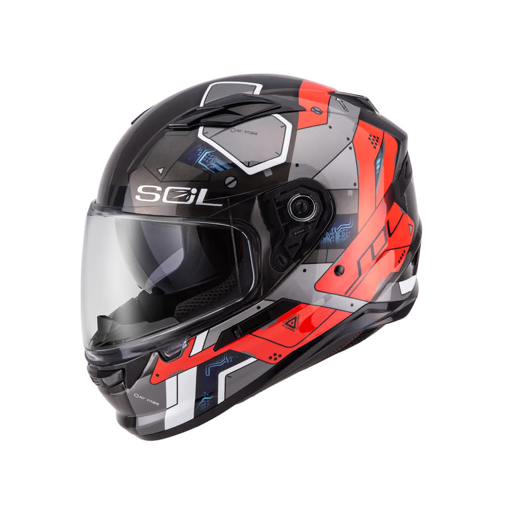 【SOL】SF-6全罩式安全帽 機動裝甲_鐵灰/紅｜SOL安全帽官方商城(全罩｜雙D扣｜內墨片｜藍芽耳機槽) - momo購物 - 2024年09月