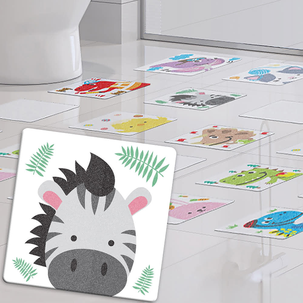 【Echain Tech】動物金鋼砂防滑貼片 斑馬 單片 12x12cm(止滑貼片/浴室貼/地磚貼) - momo購物 - 2024年09月