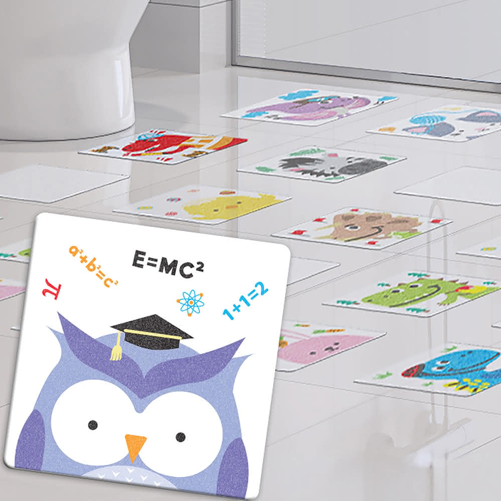 【Echain Tech】動物金鋼砂防滑貼片 貓頭鷹 單片 12x12cm(止滑貼片/浴室貼/地磚貼) - momo購物 - 2024年09月