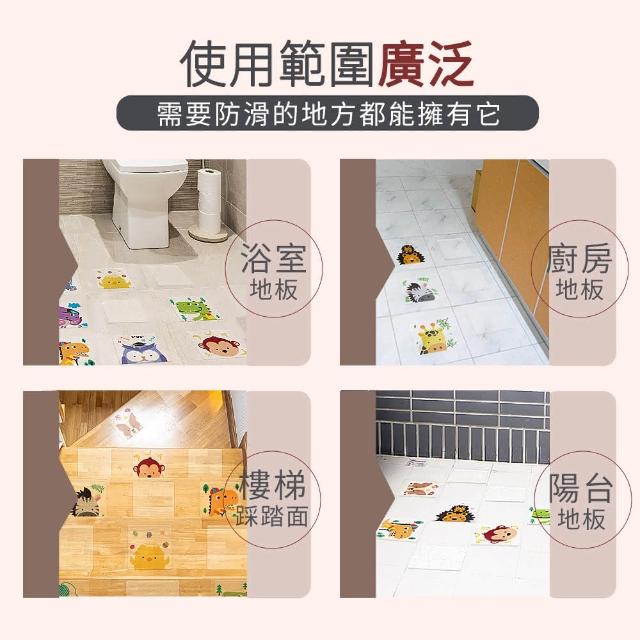 【Echain Tech】動物金鋼砂防滑貼片 超人貓 單片 18x18cm(止滑貼片/浴室貼/地磚貼)