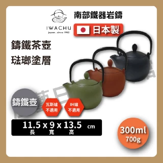 【IWACHU 岩鑄】多色 鑄鐵壺｜0.3L 3型急須｜鐵壺｜急需｜泡茶｜琺瑯塗層(日本南部鐵器)
