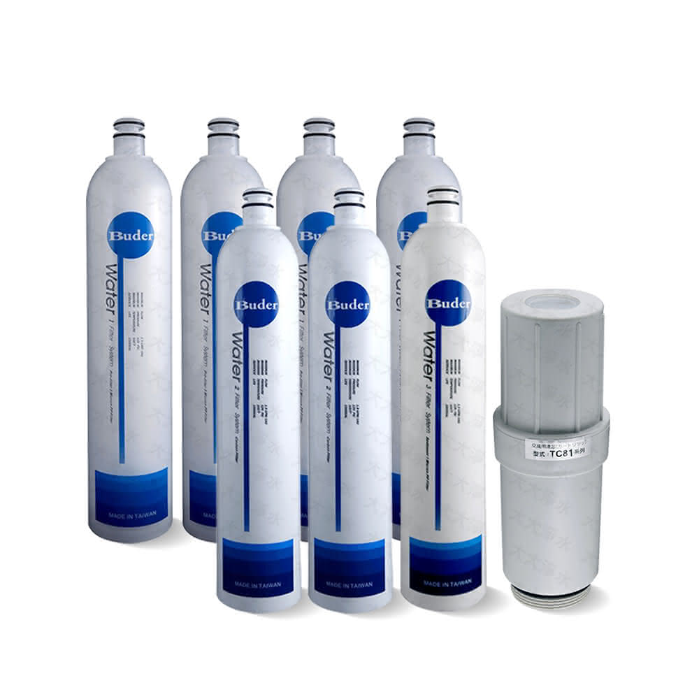 【普德】TC-801電解水濾心搭DC一代快拆RO-1101四支 RO-1201二支 RO-1301一支 年份濾芯組 共8支 (TC801 ...