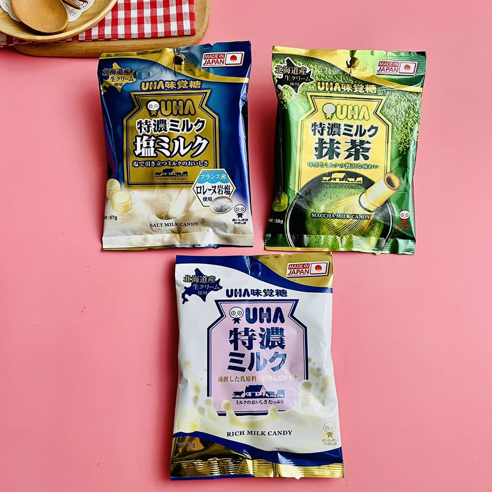【UHA 味覺糖】日本 UHA味覺糖 特濃牛奶糖 特濃8.2抹茶糖 特濃鹽味牛奶糖(味覺糖)
