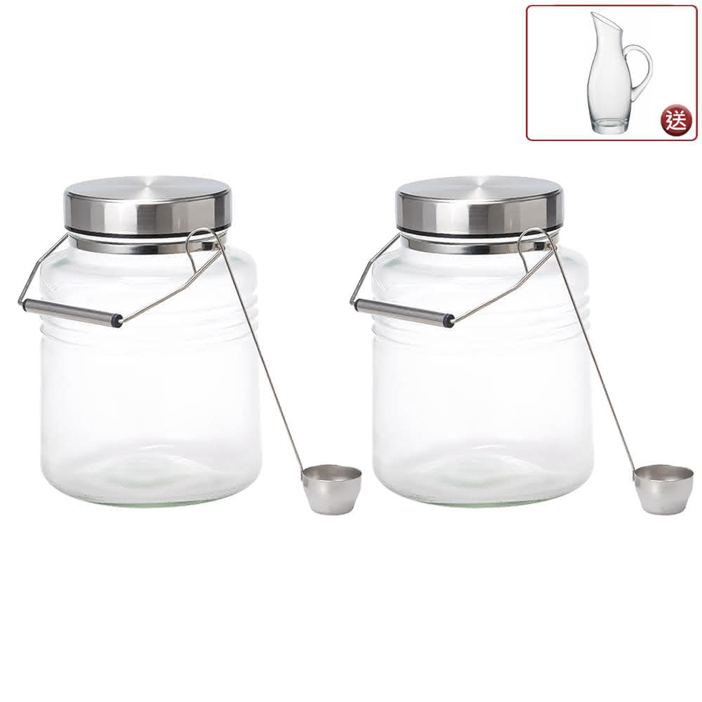 【ADERIA】日本製金屬蓋梅酒罐3Lx2個 贈無鉛水晶瓶300ml(玻璃罐 梅酒罐 梅酒瓶 儲物罐 水瓶) - momo購物 - 2024年09月