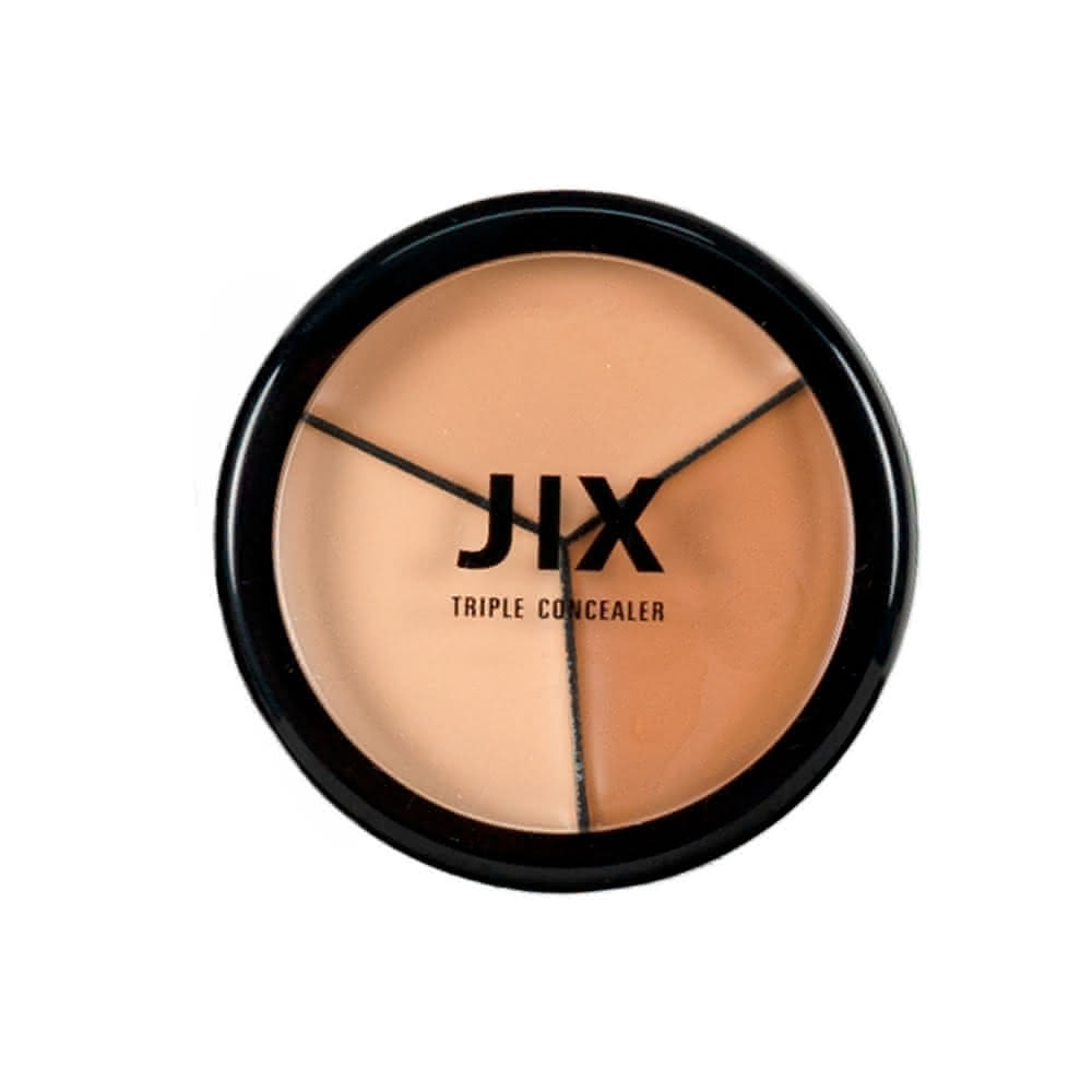 【J/X Professional】韓系 遮瑕高手 三色粉底粉凝霜修容 15g(JIX 三 色 遮瑕 盤 三色遮瑕 痘疤 黑眼圈)