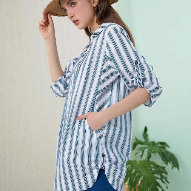 【JIN HWA 今譁】時尚剪裁棉質長版上衣 Q6052(時尚 剪裁 棉質 長版上衣)