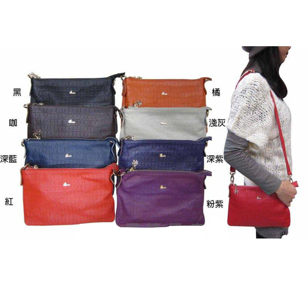 【SNOW.bagshop】斜側包(100%進口牛皮革肩背斜側背手拿分類包拉鍊主袋隨身物品專用)