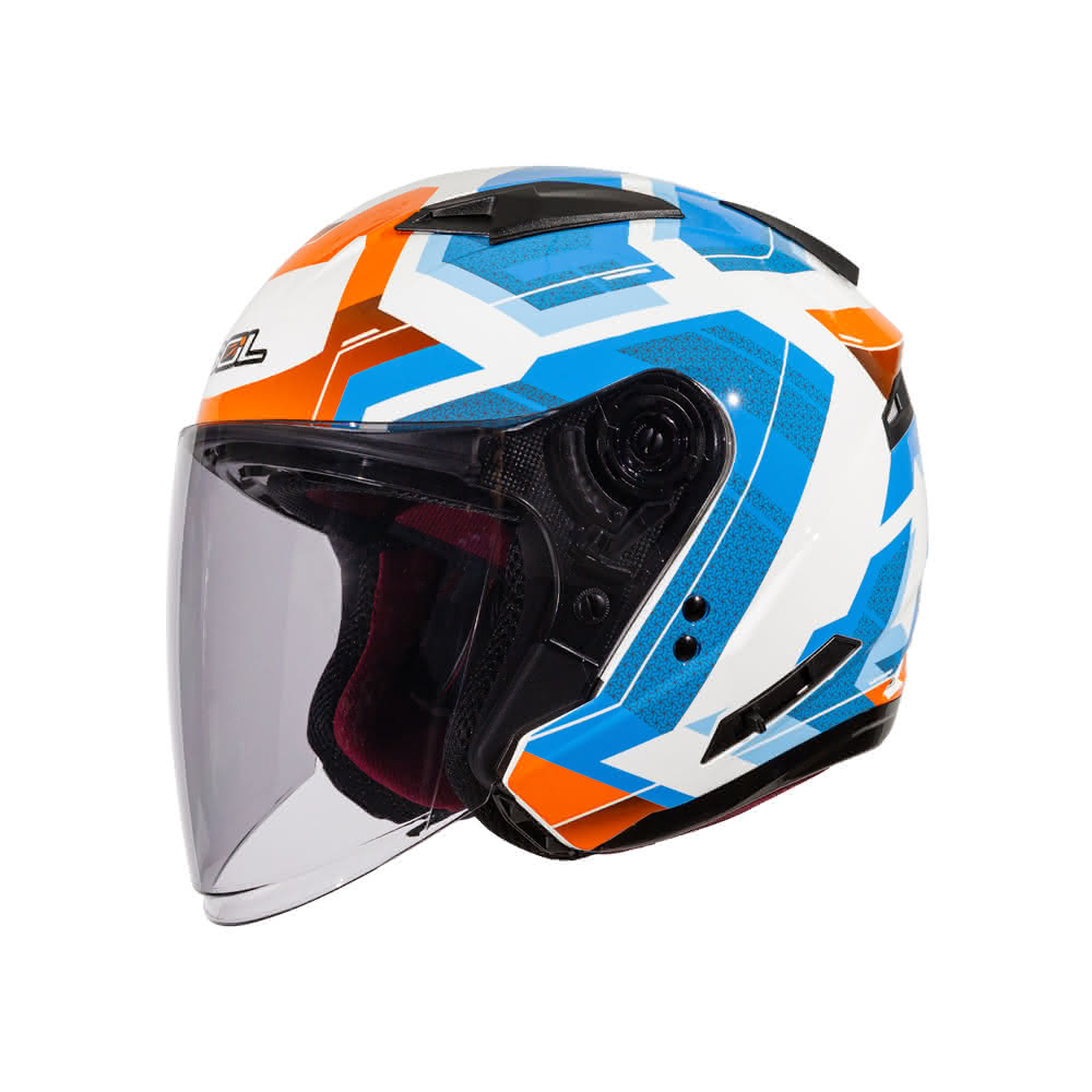 【SOL Helmets】SO-7E開放式安全帽 星幕_白/藍橘｜SOL安全帽官方商城(3/4罩｜雙D扣｜內墨片｜加長鏡片｜眼鏡溝)
