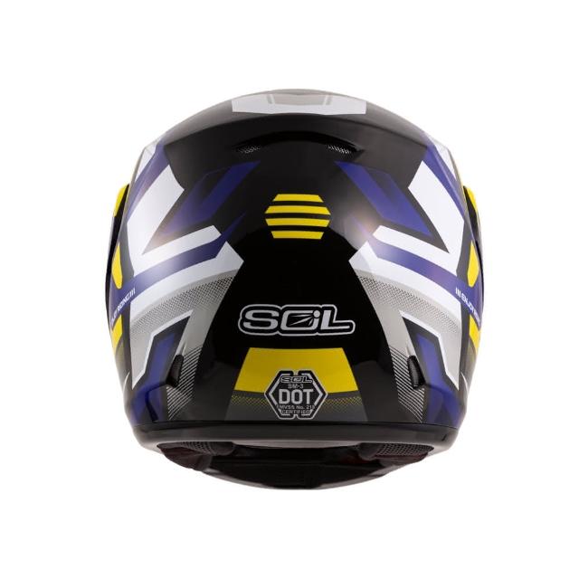 【SOL Helmets】SM-3可掀式安全帽 原子動力_黑/黃藍｜SOL安全帽官方商城(可樂帽｜汽水帽｜雙D扣｜鏡片快拆｜眼鏡溝)