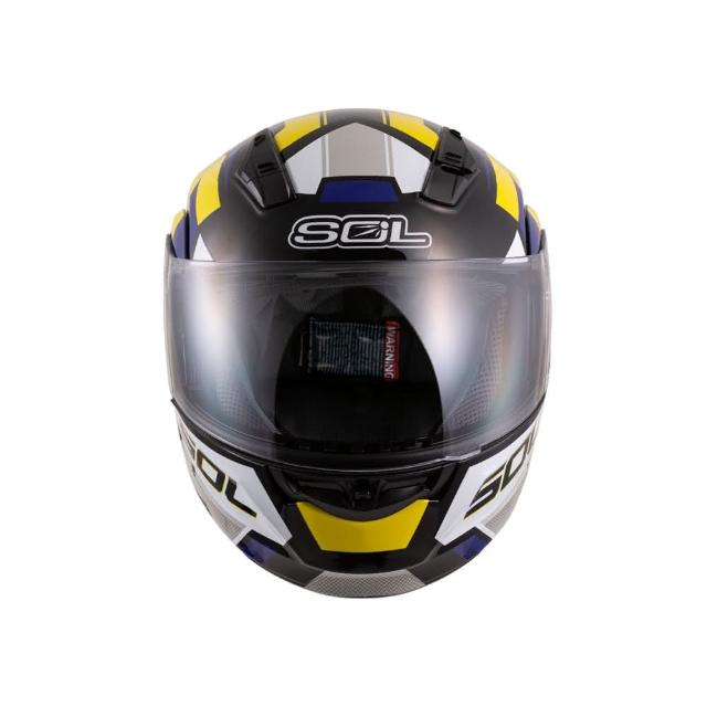【SOL Helmets】SM-3可掀式安全帽 原子動力_黑/黃藍｜SOL安全帽官方商城(可樂帽｜汽水帽｜雙D扣｜鏡片快拆｜眼鏡溝)