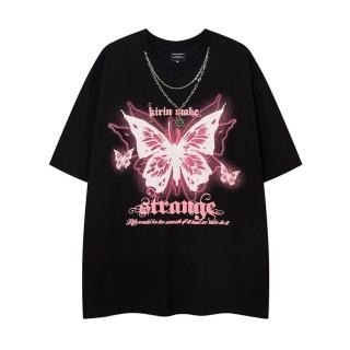 【KTR】KIRIN STRANGE 立體發泡 螢光蝴蝶 歌德字(暗黑潮流 精梳棉 重磅短T 短袖 上衣)