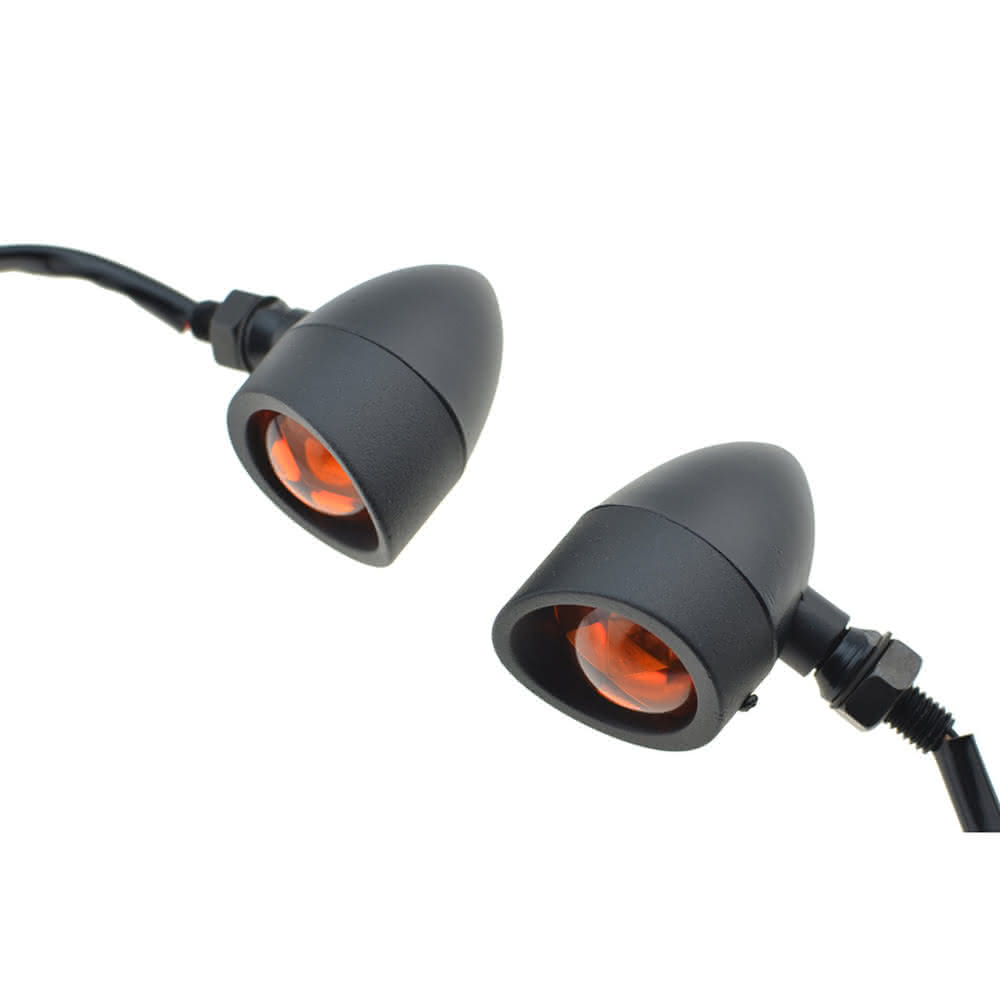 【Supamoto】D561 方向燈 復古 改裝 帽沿 砲彈 金屬 消光黑 檔車 日系 SR400 SB300 哈雷