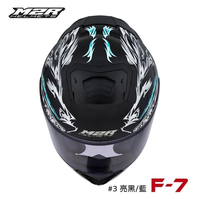 M2R F-7#3 熊戰士彩繪亮黑藍款(全罩式安全帽)