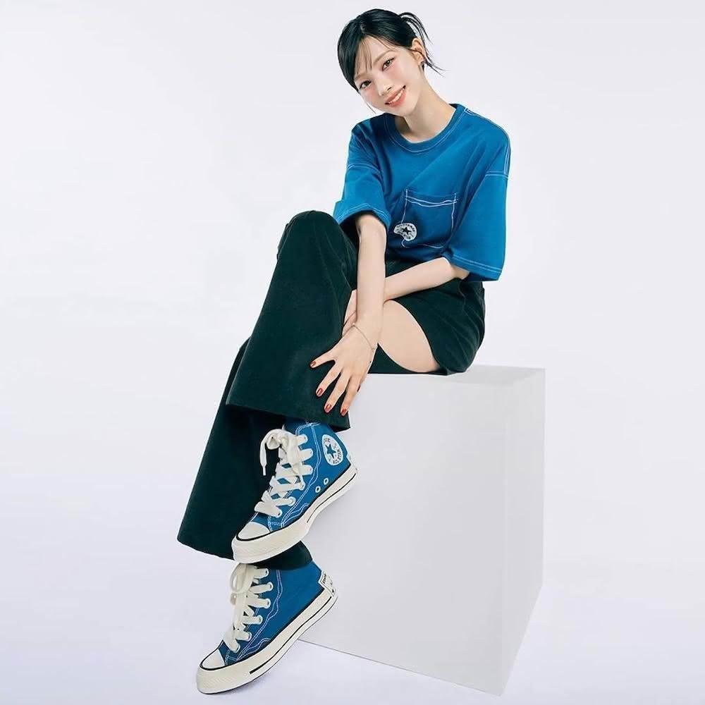 【CONVERSE】CONVERSE x KARINA CHUCK 70 HI 1970 休閒鞋 帆布鞋 寶藍 復古 A08523C 台灣公司 ...