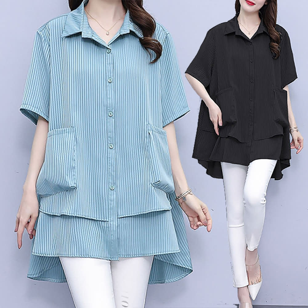 【麗質達人】6300設計款上衣-二色LY(L-5XL)