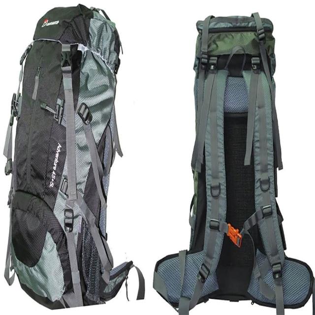 【SNOW.bagshop】後背包超大容量加大容量胸前護腰釦雨罩輕量弓型(超輕高單數防水尼龍布可上下分層45+5L)