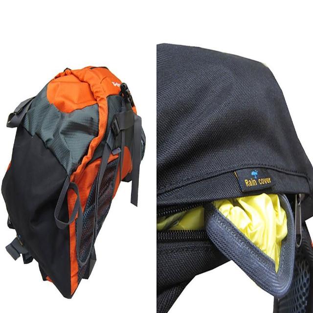【SNOW.bagshop】後背包超大容量加大容量胸前護腰釦雨罩輕量弓型(超輕高單數防水尼龍布可上下分層45+5L)