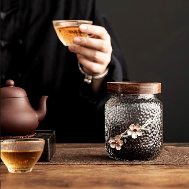 【Easygoo 輕鬆】收納儲存罐-帶花700ML