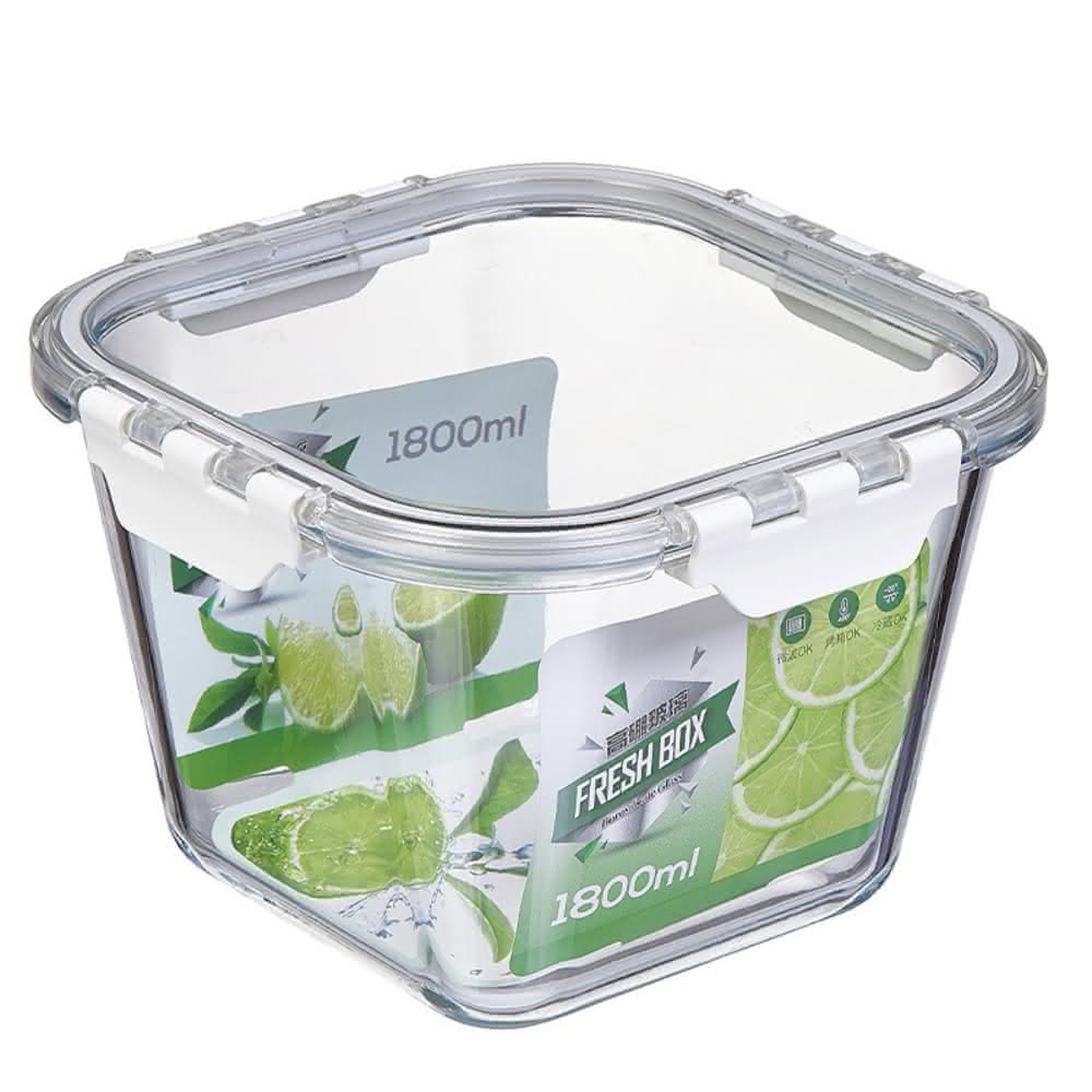 【Easygoo 輕鬆】方形玻璃保鮮盒950ml(密封碗)