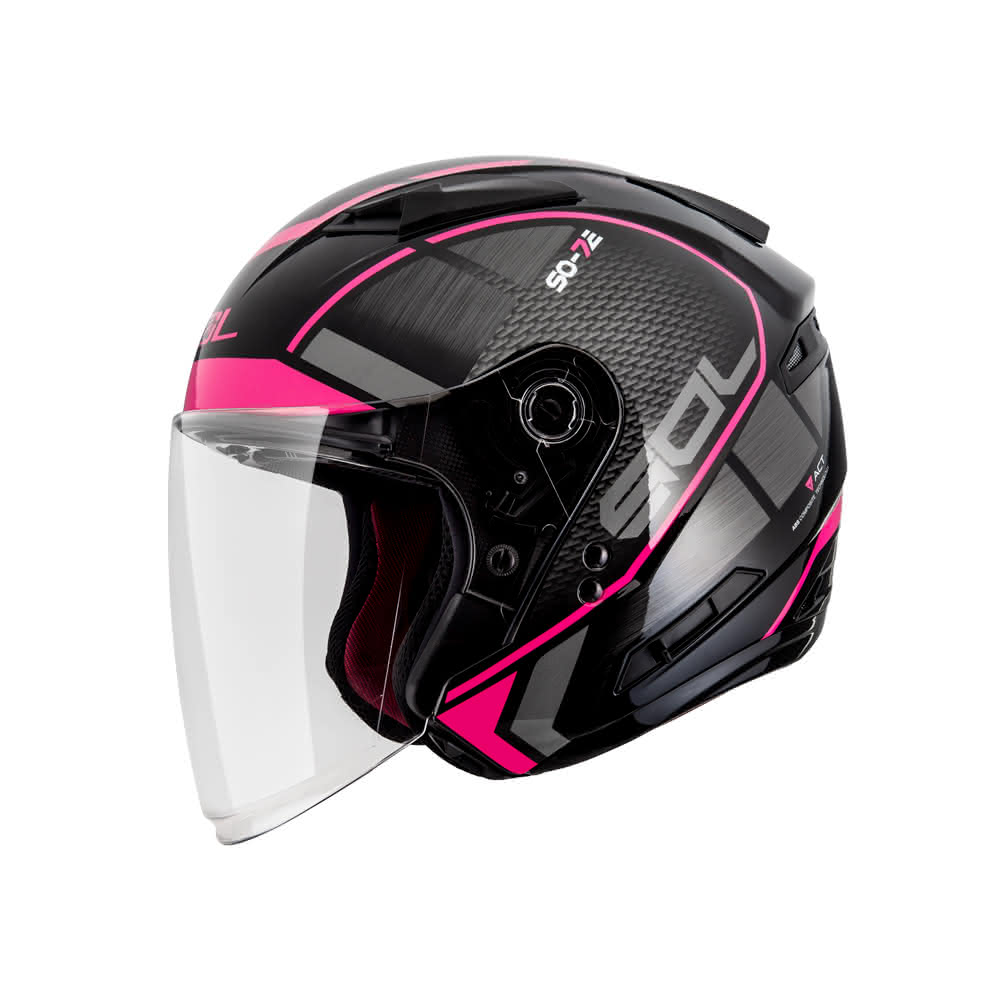 【SOL Helmets】SO-7E開放式安全帽 幻影_黑/紅｜SOL安全帽官方商城(3/4罩｜雙D扣｜內墨片｜加長鏡片｜眼鏡溝)