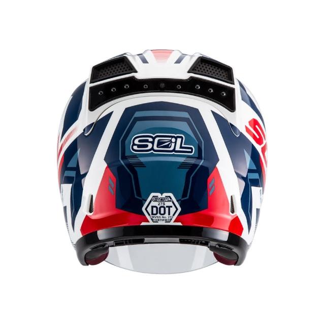 【SOL Helmets】27S開放式安全帽 星艦_白/藍紅｜SOL安全帽官方商城(3/4罩｜雙D扣｜LED燈｜五件可拆內襯)