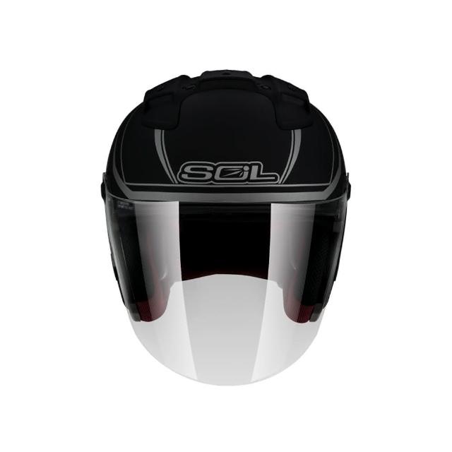 【SOL Helmets】27S開放式安全帽 天際_消光黑/銀｜SOL安全帽官方商城(3/4罩｜雙D扣｜LED燈｜五件可拆內襯)