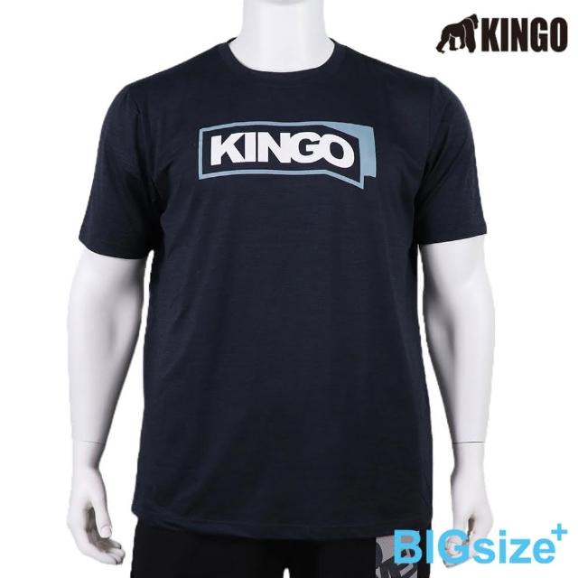 【B+ 大尺碼專家】KINGO-大尺碼-男款 排汗 印花 圓領T(413006) - momo購物 - 2024年09月