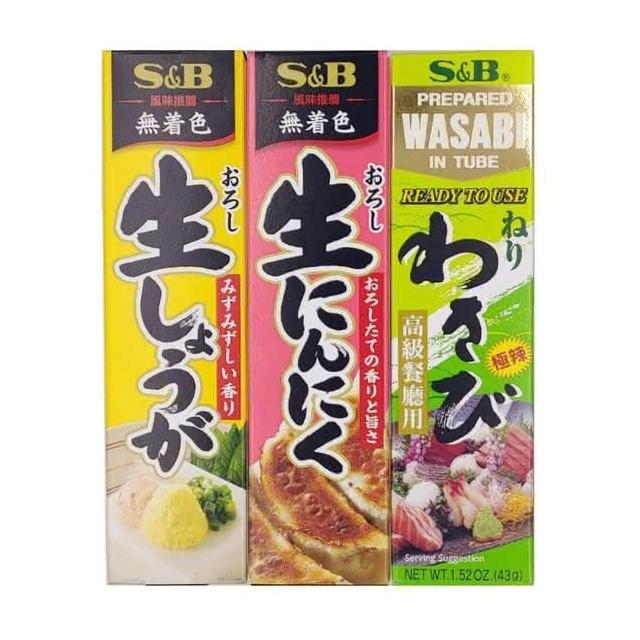 日本 S&B 生薑泥 40g/條 /柚子青辣椒醬 43g/瓶(西洋山葵醬 芥末醬 極辣山葵醬 生薑泥 生薑醬 生蒜醬 蒜泥 SB 黃芥末 關東煮芥末 柚子胡椒)