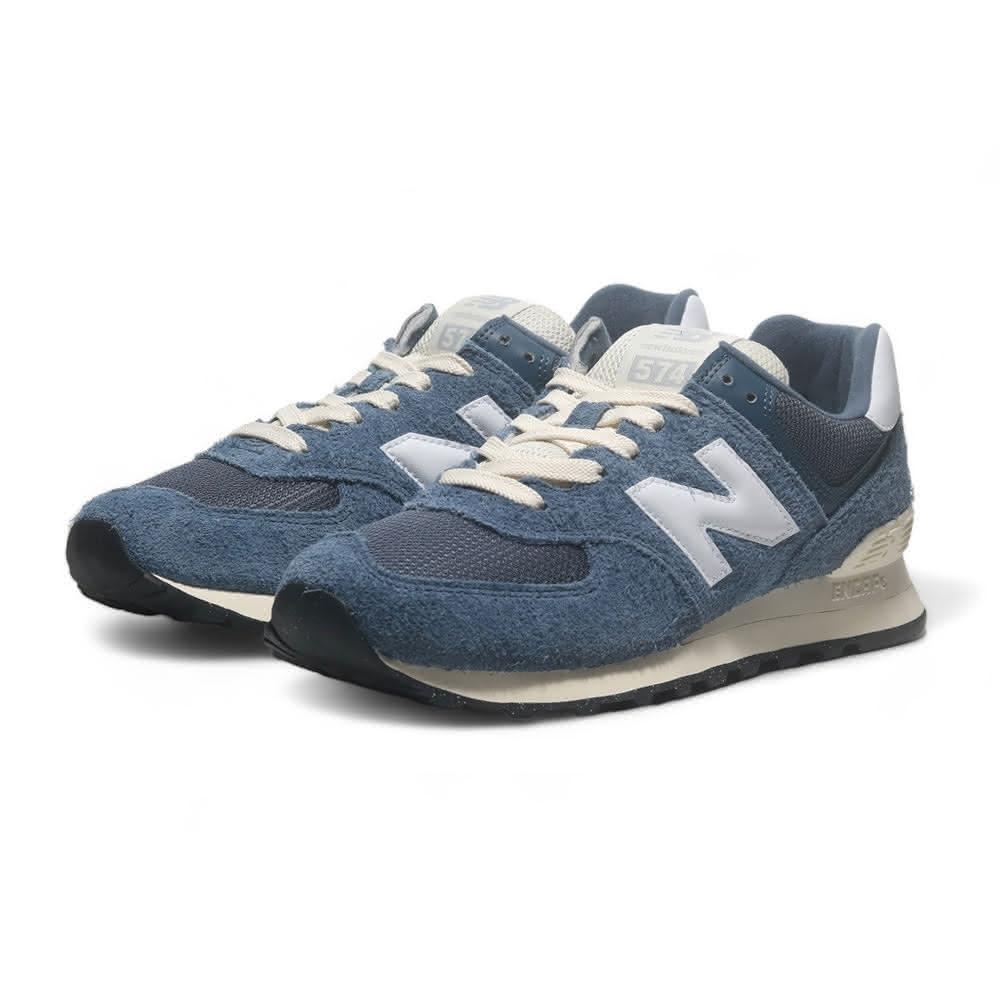 【NEW BALANCE】NEW BALANCE 休閒鞋 NB 574 海軍藍 米白 麂皮 復古鞋 男 U574RBJ - momo購物 ...