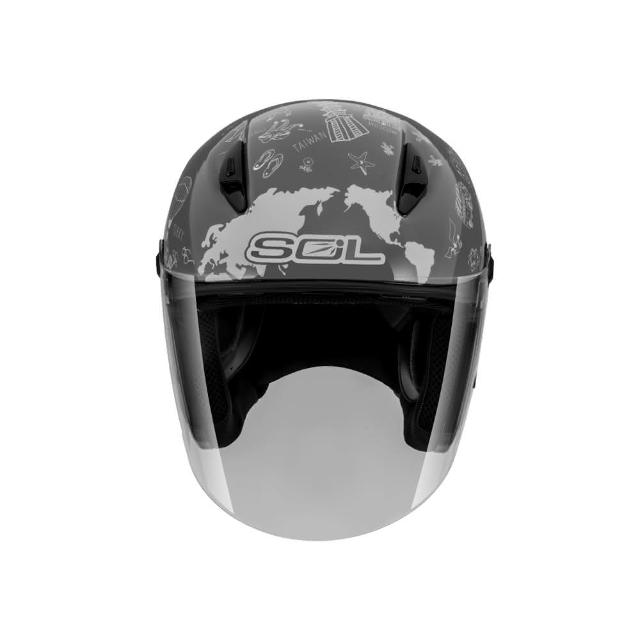 【SOL】27Y開放式安全帽 環遊世界_岩灰/白 ｜SOL安全帽官方商城(3/4罩｜雙D扣｜小頭圍｜女性)
