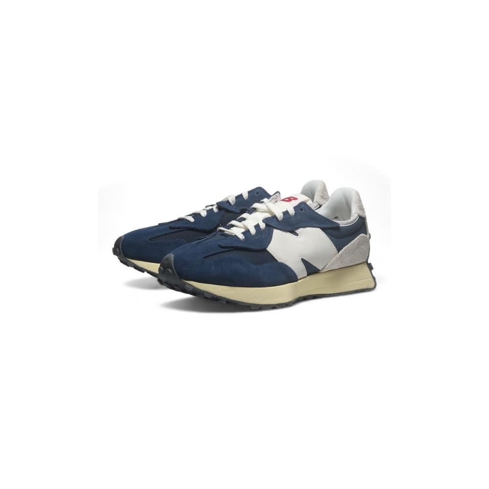 【NEW BALANCE】NEW BALANCE 休閒鞋 NB 327 深藍 奶油黃底 麂皮 復古 男 U327WRJ