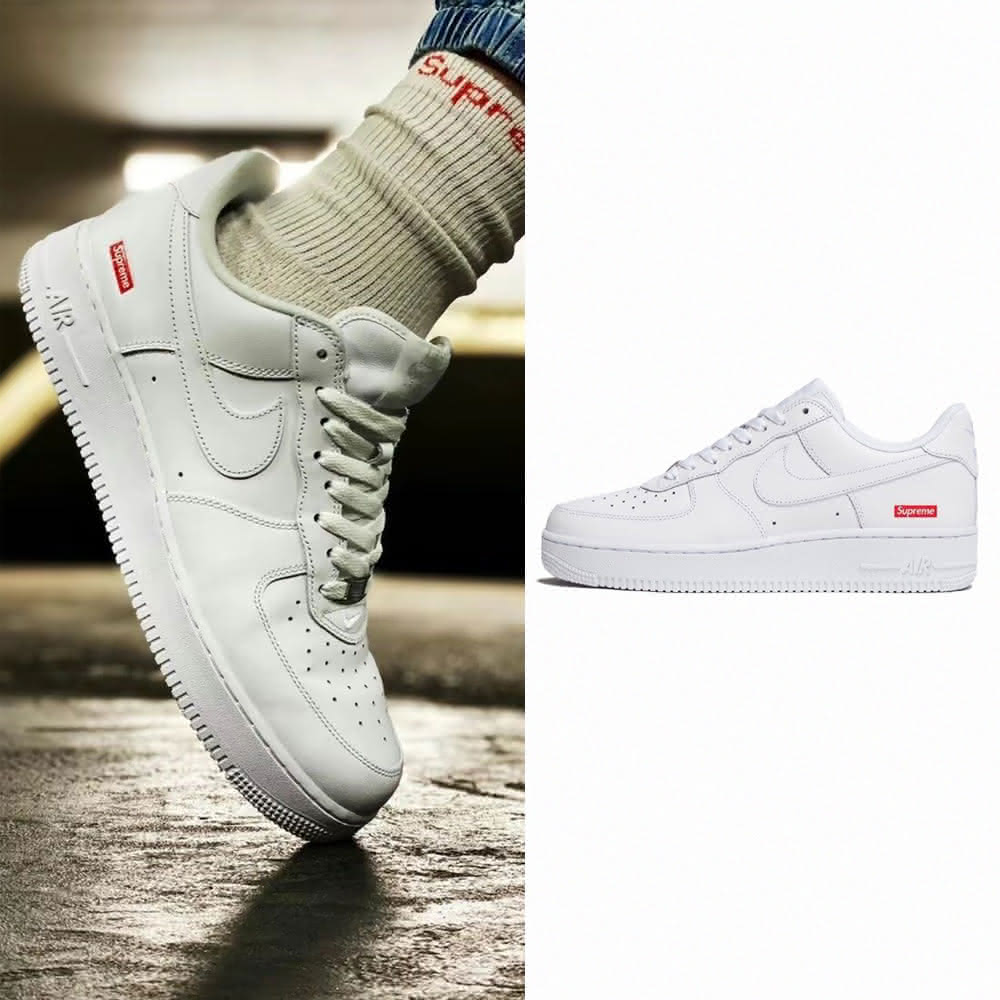 【NIKE 耐吉】Nike Air Force X Supreme White 白色 AF1 聯名 男鞋 休閒鞋(CU9225-100 ...