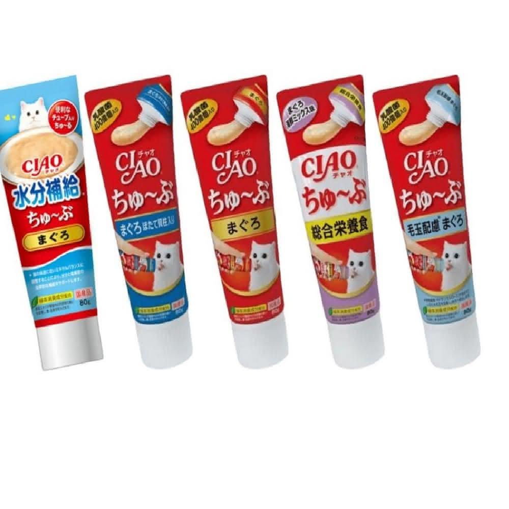 【CIAO】日本 啾嚕肉泥膏 80g 肉泥牙膏/6條/盒(乳酸菌添加 ciao肉泥膏)