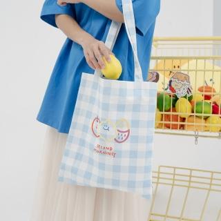 QUEENSHOP_ S 女裝 聯名 Second Morning 格紋撞色配色帆布包 現+預 06070383