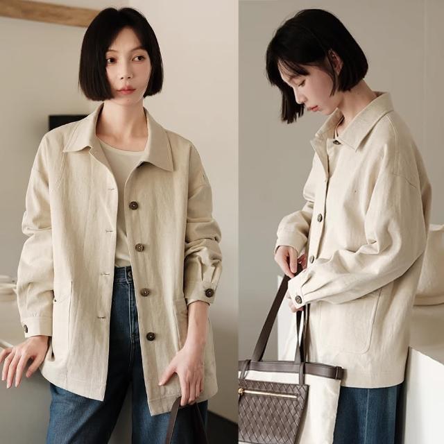 【設計所在】獨家高端限量系列 加密斜紋亞麻棉短外套上衣 WS2407389(S-L可選) - momo購物 - 2024年09月