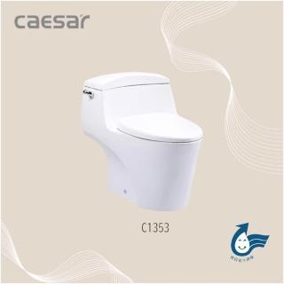 【CAESAR 凱撒衛浴】省水單體馬桶 側壓沖水 親水膜 抗菌便座 C1353 管距30公分(單體馬桶)