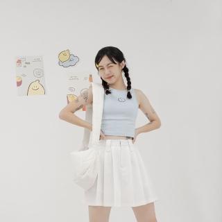 QUEENSHOP_ S 女裝 聯名 Second Morning 刺繡造型短版背心 兩色售 現+預 01150422