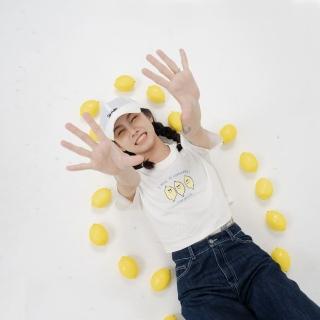 QUEENSHOP_ S 女裝 聯名 Second Morning 墨鏡檸檬短版上衣 兩色售 現+預 01190114