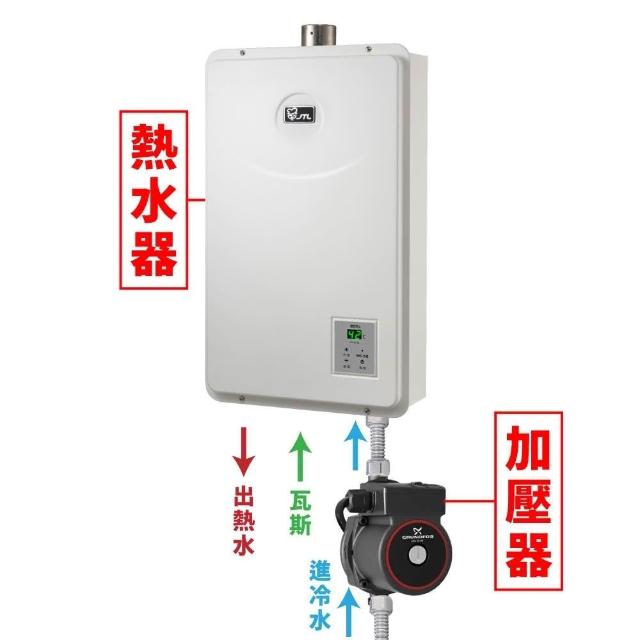 【喜特麗】JT-H1652 FE式強制排氣 16L 數位恆慍熱水器 NG1/LPG 搭配 GRUNDFOS 葛蘭富 熱水器加壓機(省錢王-專業快速安裝) - momo購物 - 2024年09月