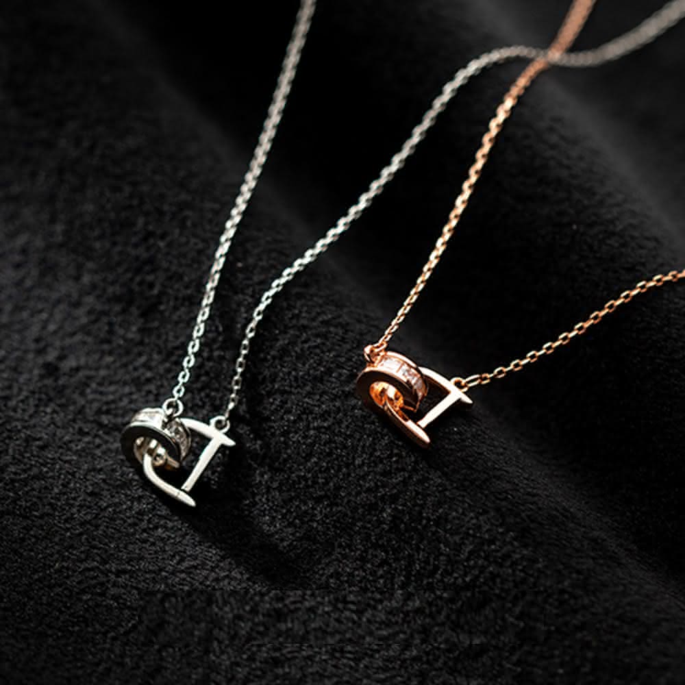 【Porabella】925純銀鋯石項鍊 d字母項鍊輕奢小眾設計感高級Necklace