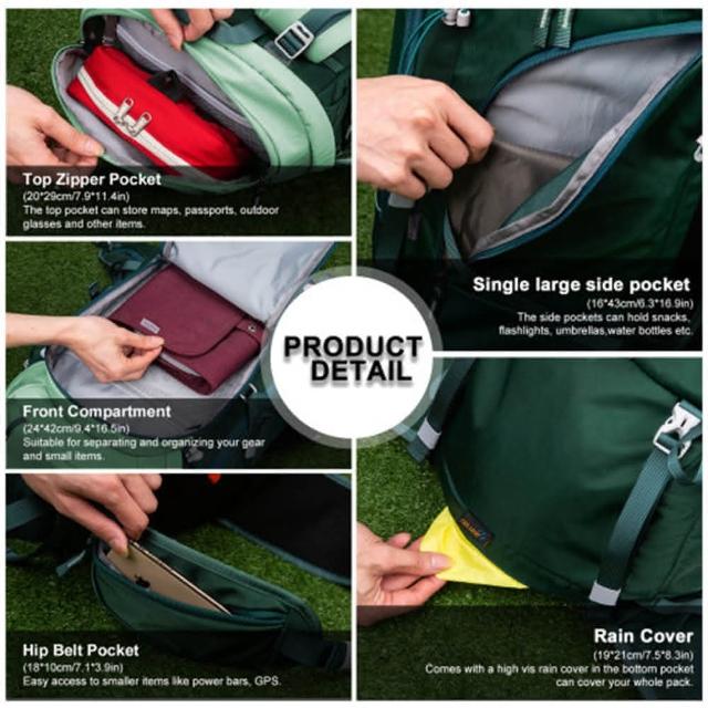 【SNOW.bagshop】後背登山包大容量附雨罩(防水尼龍布可A4資夾後側袋通主袋腰胸扣)