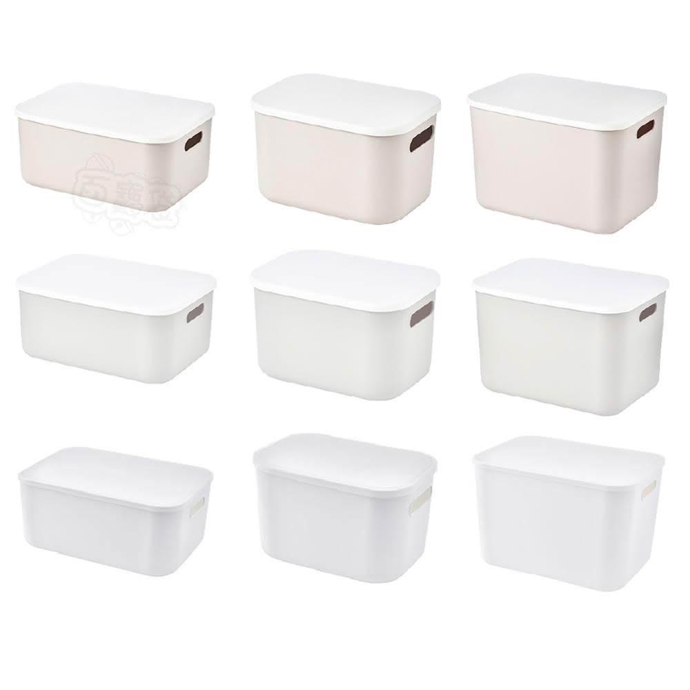 無印風加蓋收納箱-中(無印風收納盒 附蓋收納盒 防塵收納盒)