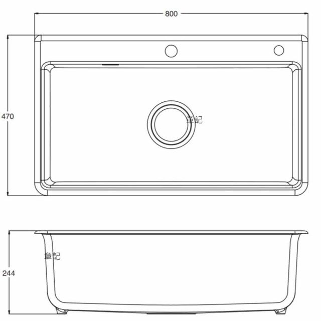 【KOHLER】Cairn 花崗岩水槽80x47cm K-27816T-2HD-UM1