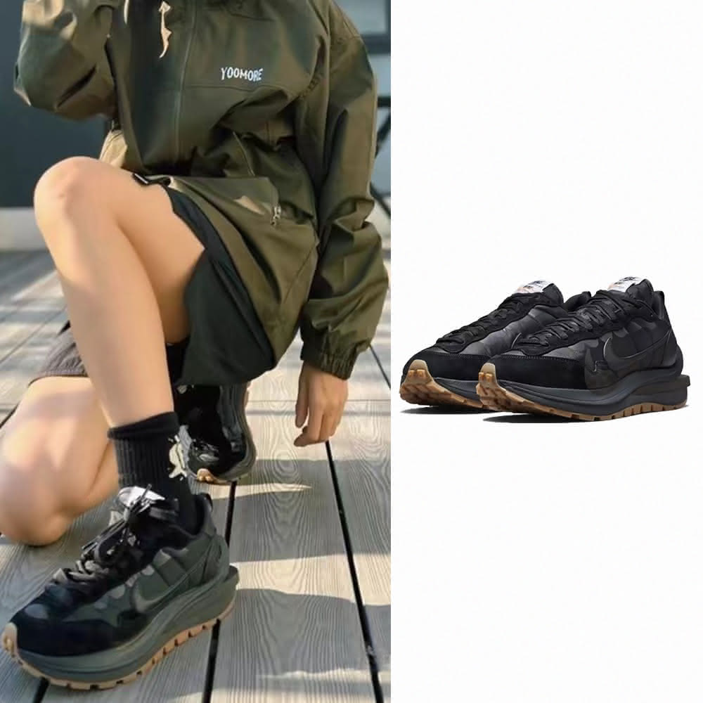 【NIKE 耐吉】聯名款 Sacai x Nike Vaporwaffle Sail Gum 黑生膠 黑魂 解構鞋 男女鞋 男鞋 女鞋 ...