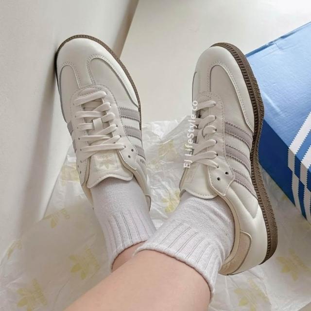 【adidas 愛迪達】ADIDAS SAMBA OG 牛奶白灰 奶油色 米色 白色 灰色 焦糖底 男女鞋 IH4880 - momo購物 ...