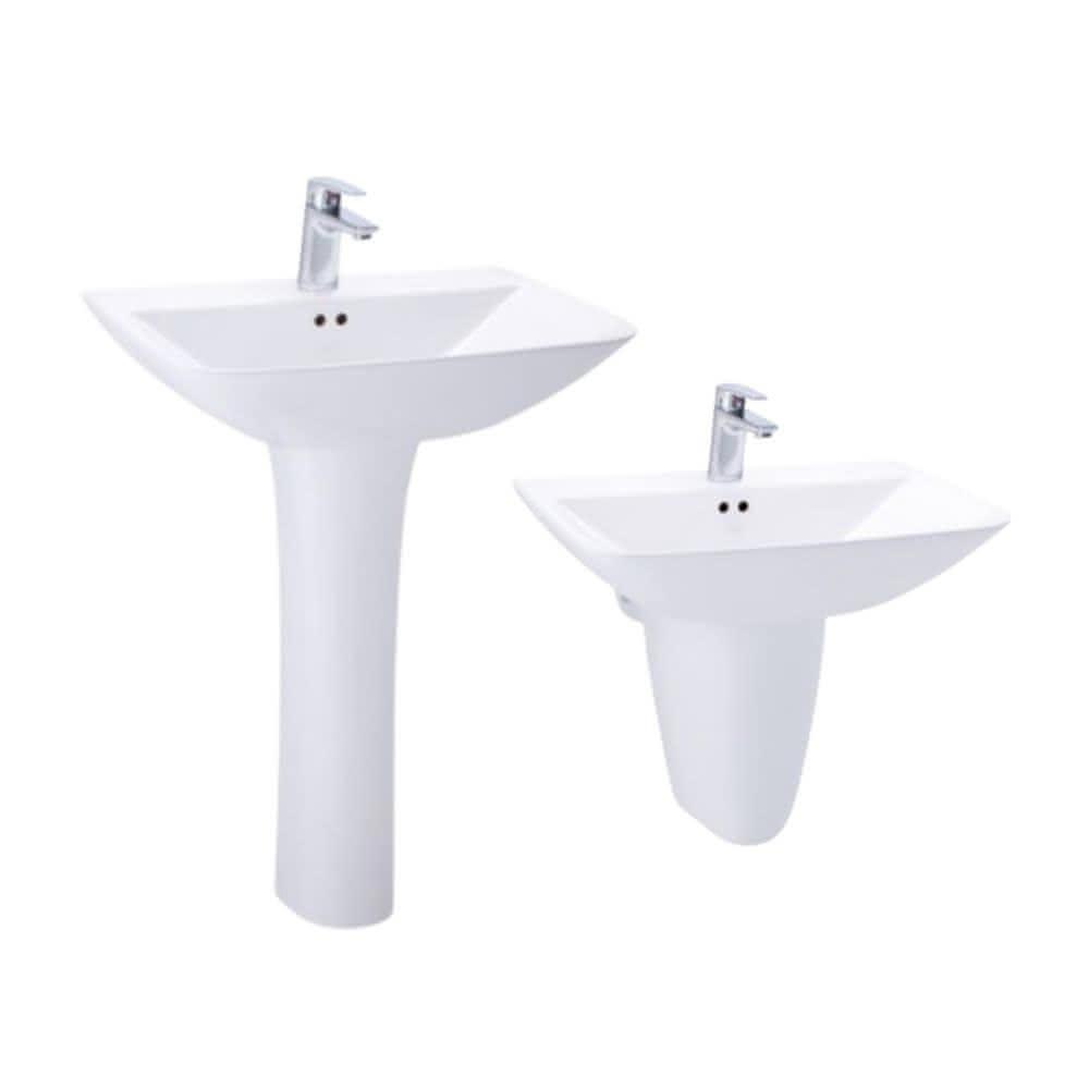 【CAESAR 凱撒衛浴】單孔面盆 L2365S 60cm瓷盆 搭配長/短瓷腳(面盆+長/短瓷腳 不含龍頭)