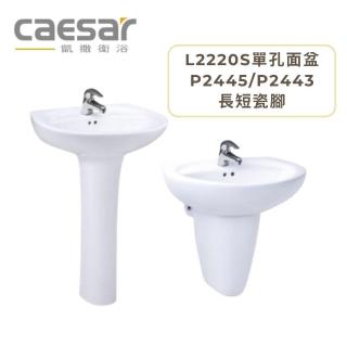 【CAESAR 凱撒衛浴】L2220S 單孔面盆- 55cm瓷盆搭配長/短瓷腳 不含龍頭(面盆+長/短瓷腳)