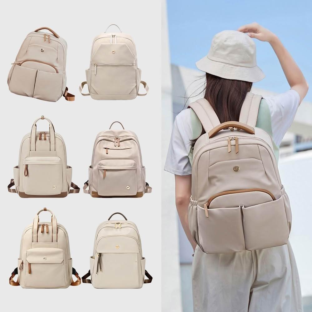 【MoonDy】背包 包包女 電腦後背包 筆電包 尼龍後背包 媽媽包 大容量後背包 學生後背包 韓系包包 黑色包包