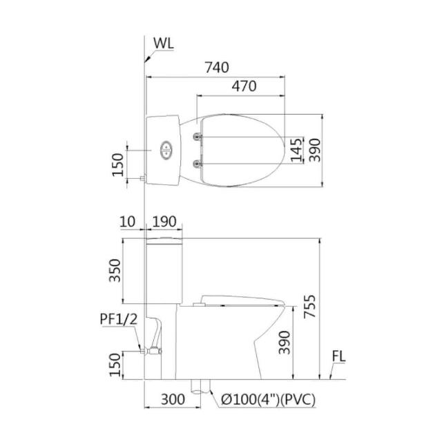【CAESAR 凱撒衛浴】金級省水二段式超省水馬桶 CF1340/CF1440 管距30/40CM(馬桶、衛浴、金級省水) - momo購物 - 2024年09月